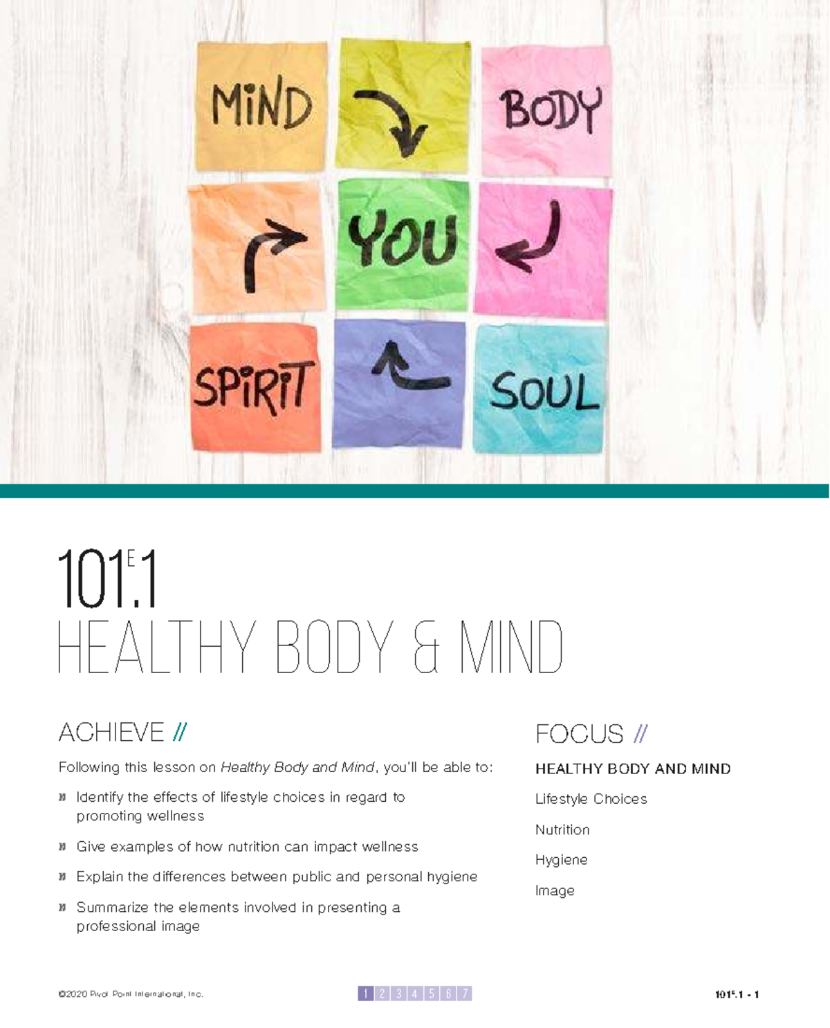 101E.1 Healthy Body & Mind: Wellness and Lifestyle Choices Notes - Studocu
