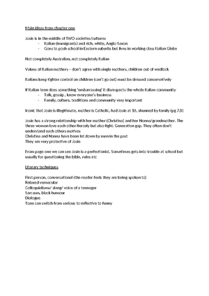 Looking for Alibrandi Chapter Summary and Analysis - Chapter 1 Create a ...