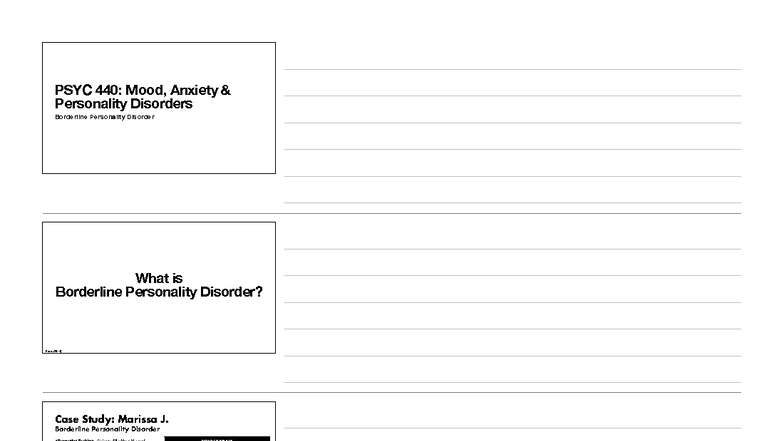 PSYC 440: Case Study on Borderline Personality Disorder - Marissa J ...