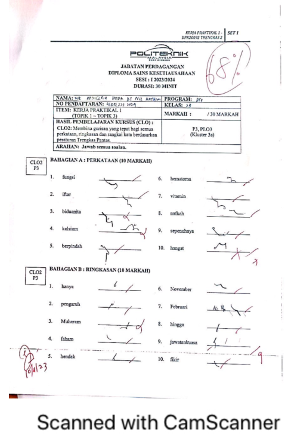Trengkas 2 Kerja Praktikal 1 DPK20092 - Sesi I (TOPIK 1 & 3) - Studocu