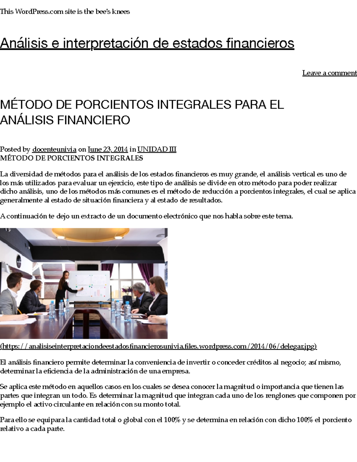 Método de Porcientos Integrales para el Análisis Financiero - Unidad III - Studocu