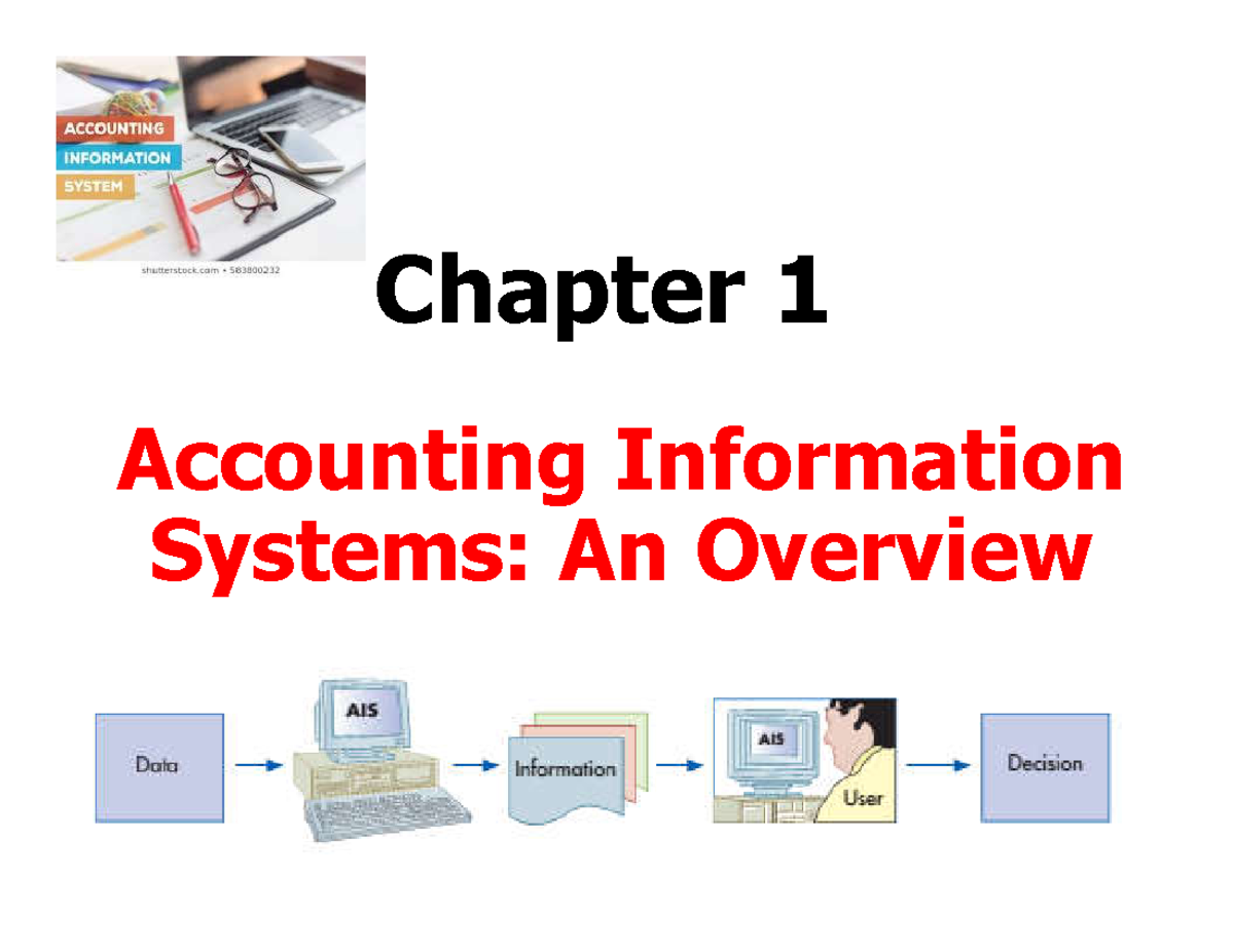AIS Ch 1 - Overview of Accounting Information Systems Lecture Notes ...