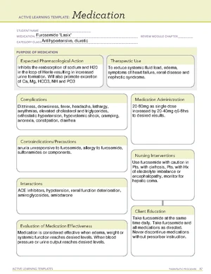 Olanzapine Medication ATI template - ACTIVE LEARNING TEMPLATES ...