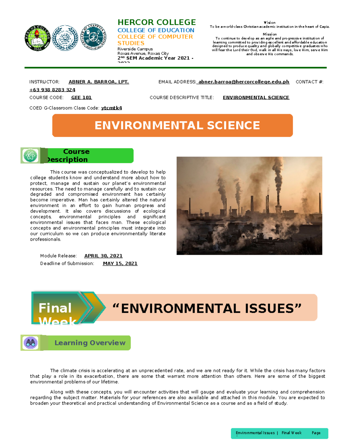 Unit 7 Environmental Issues Water and Solid Waste Management - Vision ...