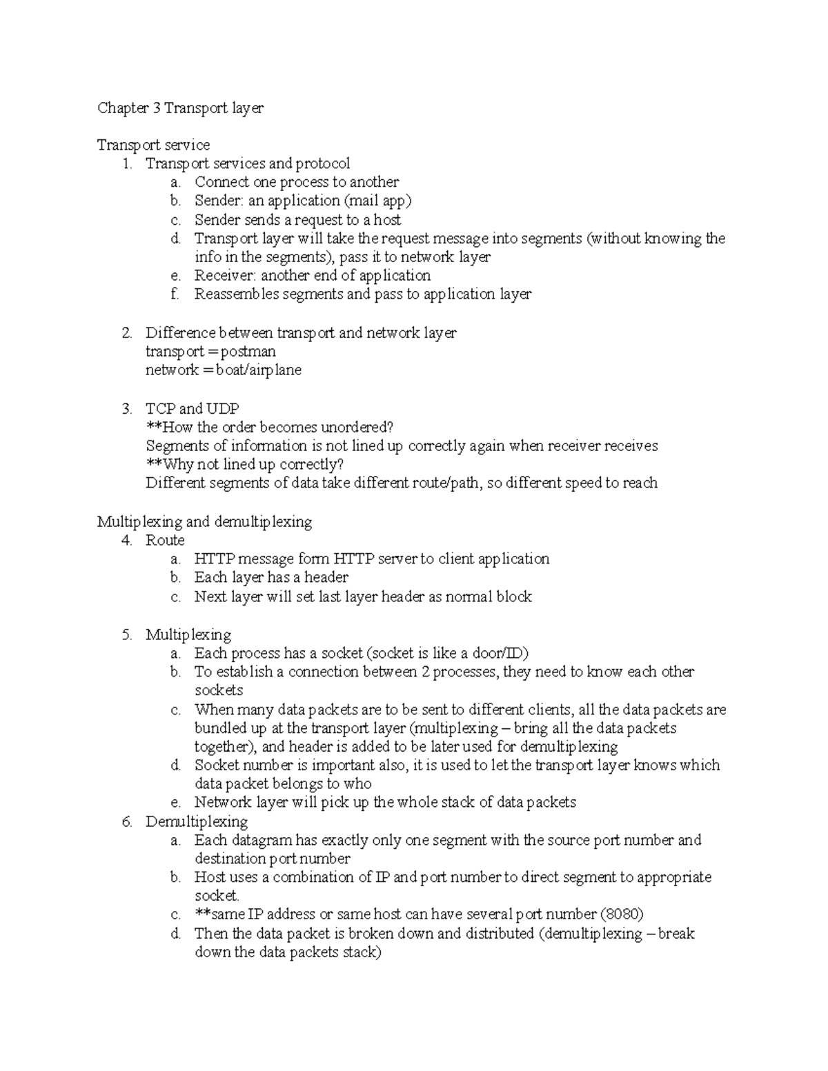 Chapter 3 Transport Layer - Chapter 3 Transport layer Transport service ...
