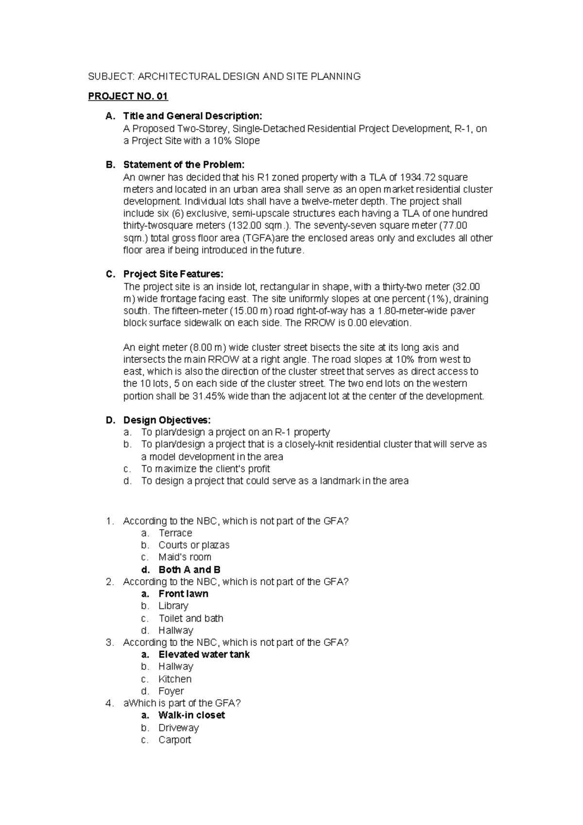 Architectural Design for Two-Storey Detached Home Project (ARCH 101) - Studocu