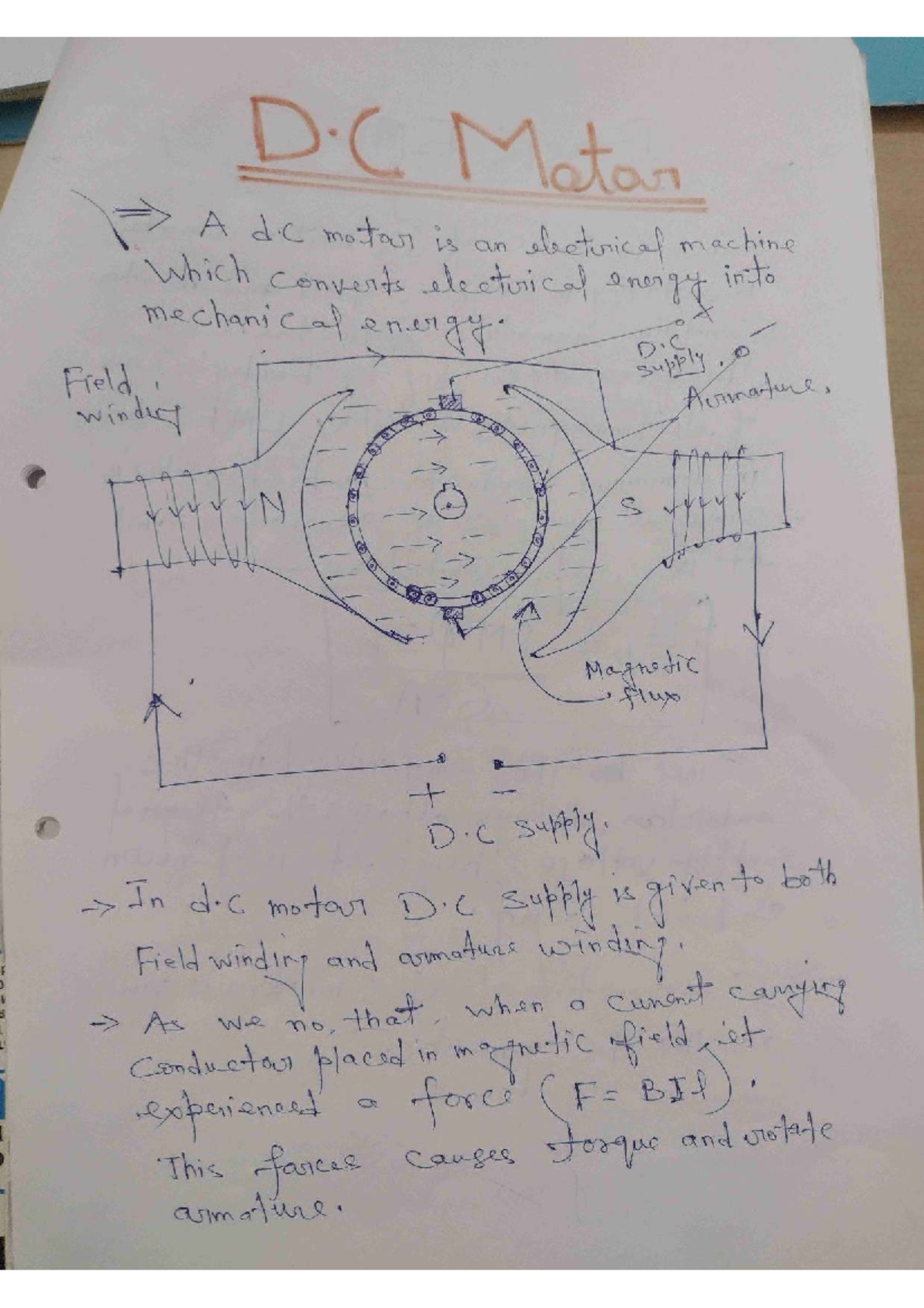 DC Motor - B.Tech 1st Year Notes for AKTU - Studocu