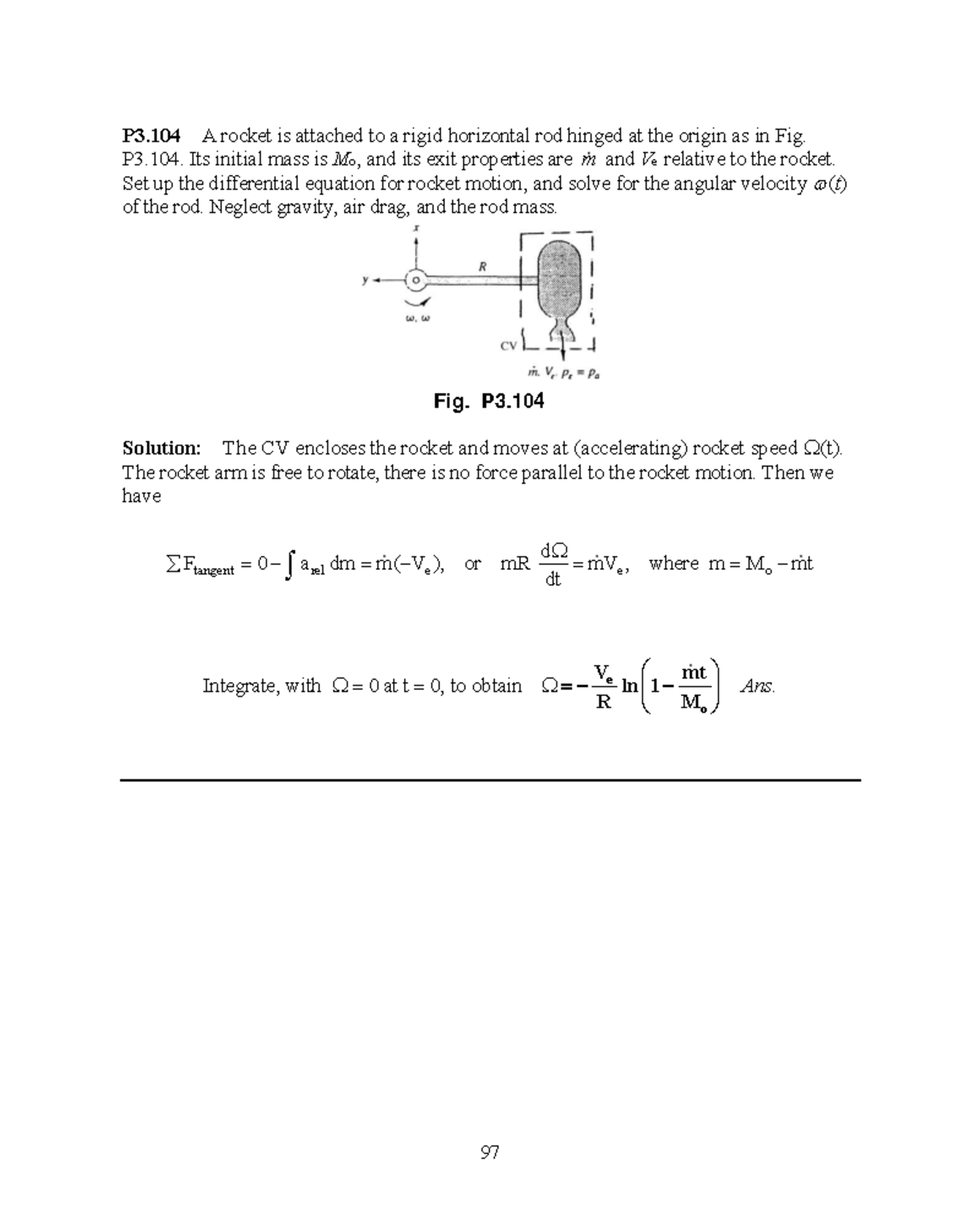 P3.104 Rocket Motion Differential Equation Solution - Part 145 - Studocu