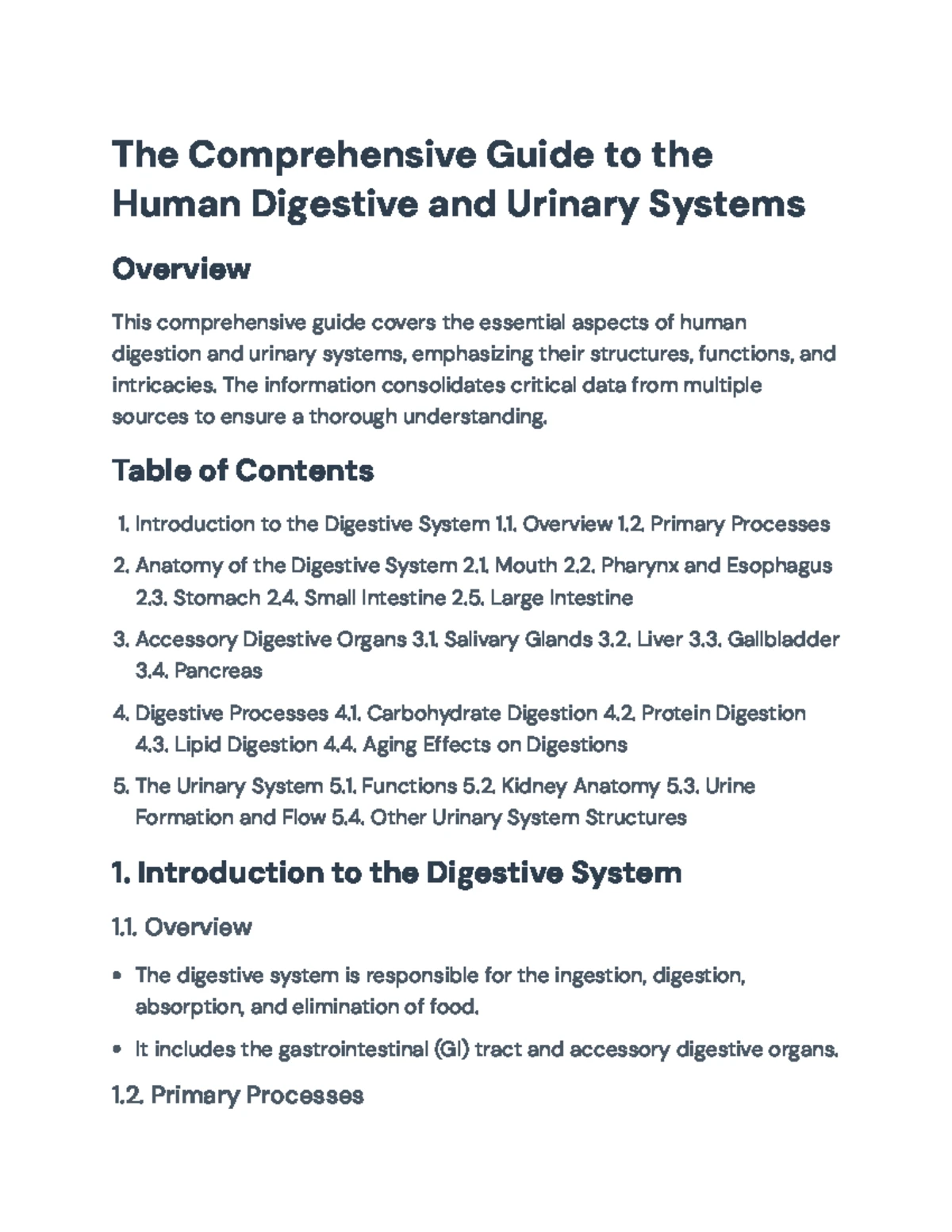 Unit 8: Overview of the Urinary System and Kidney Functions - Unit 8 ...