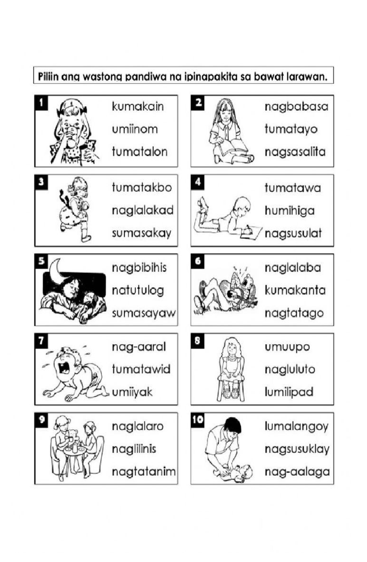 Pandiwa - Filipino 2 - Filipino 2 Pandiwa - Piliin ang wastong pandiwa ...