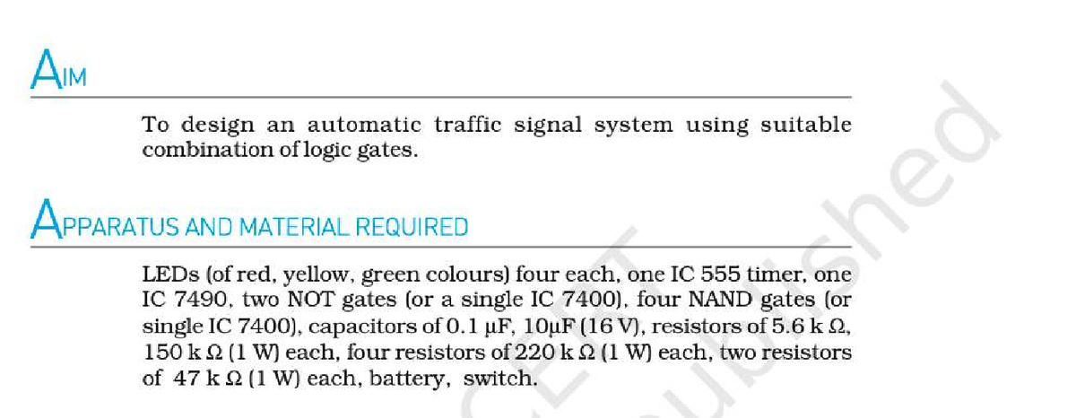 Project 5: Automatic Traffic Signal System Design for Class 12 - Studocu
