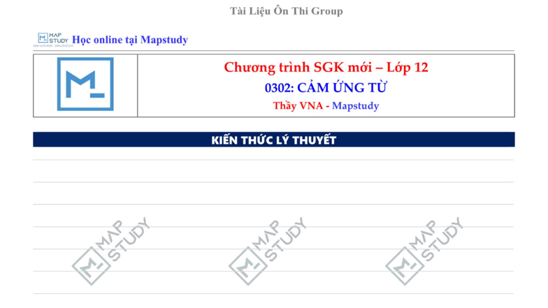0302 - Tài Liệu Ôn Thi Cảm Ứng Từ - Lý Điện Năng Lượng, THPT - Studocu