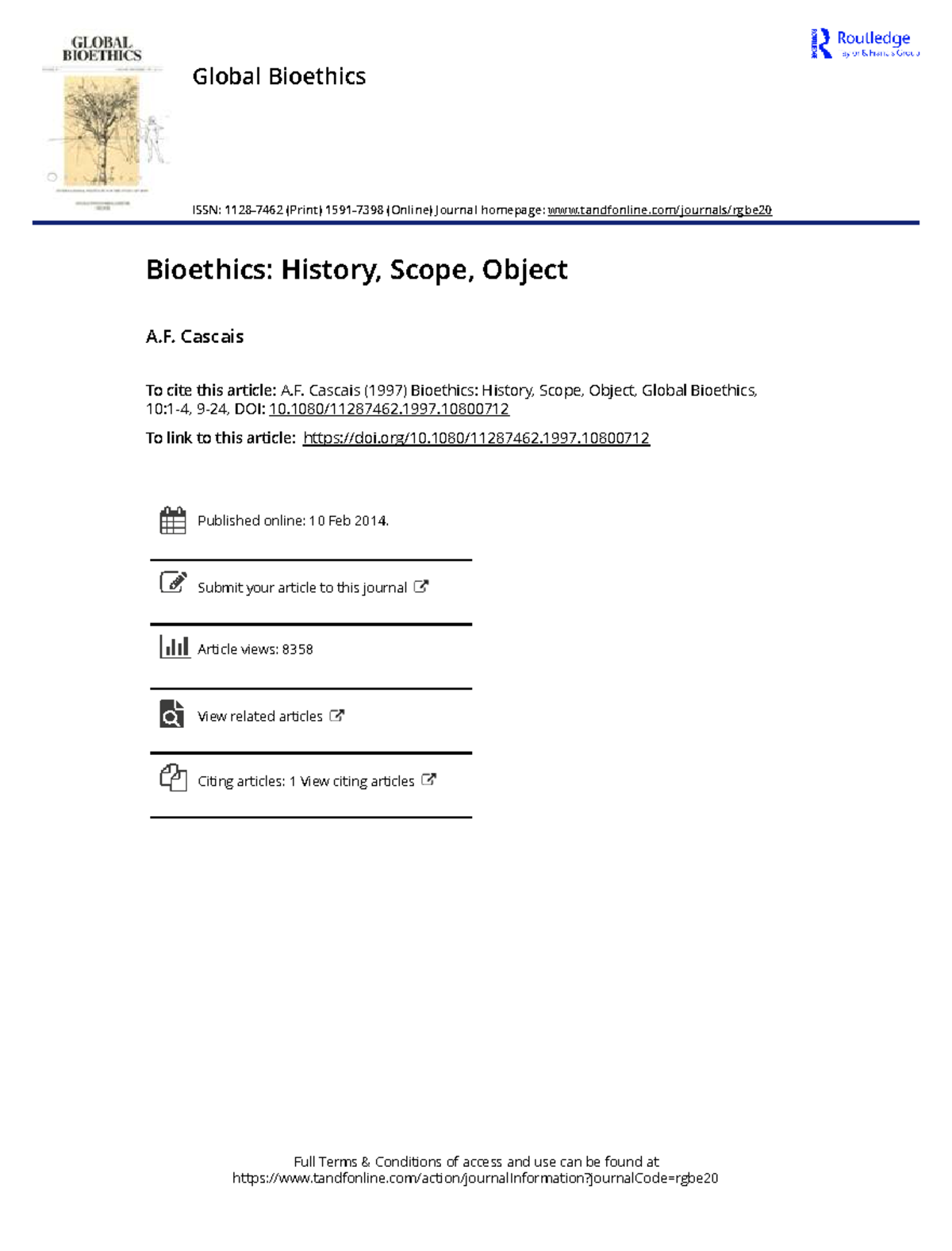 Global Bioethics: History, Scope, and Object Analysis - Studocu