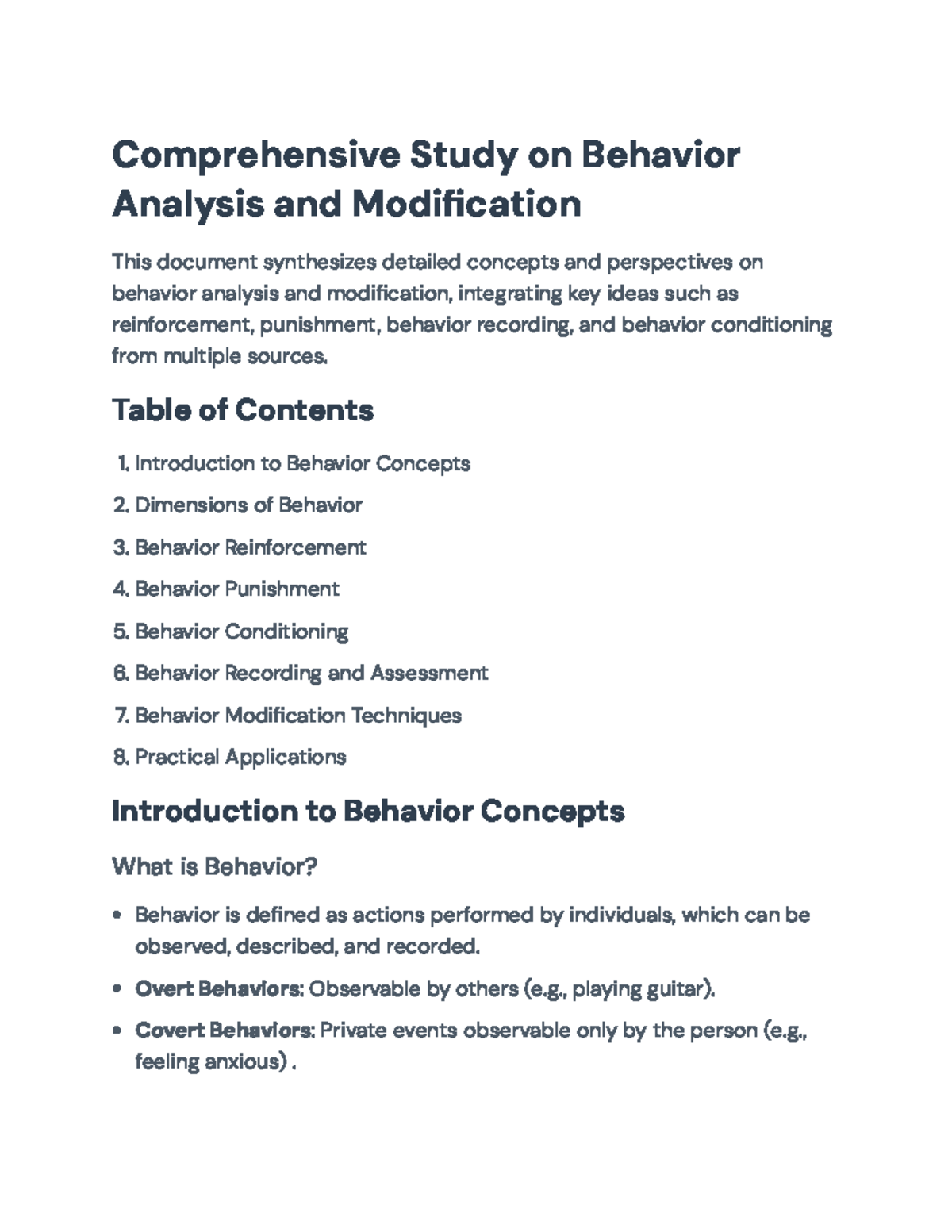Behavior Analysis and Modification: Concepts and Techniques Overview ...