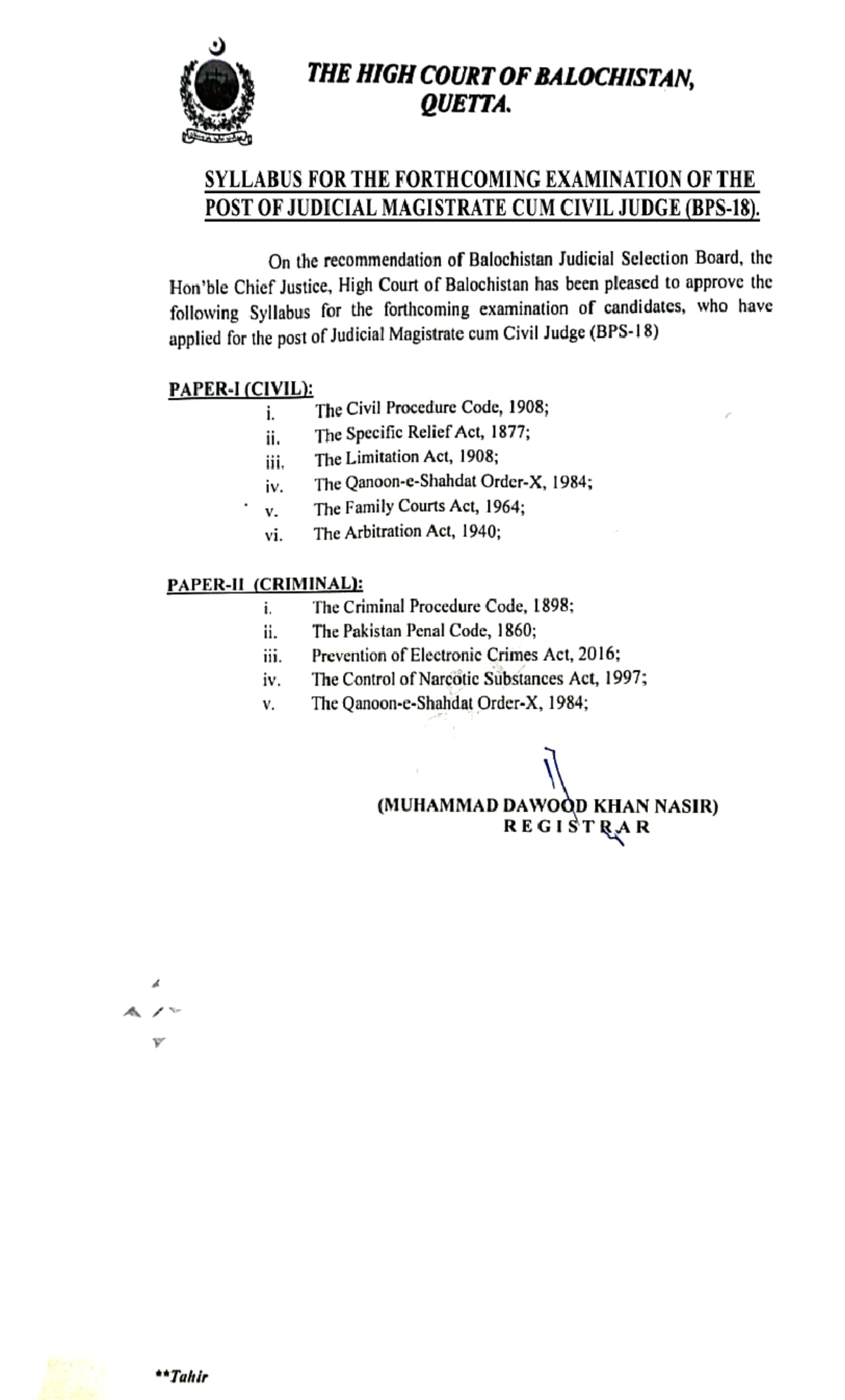 Syllabus for Judicial Magistrate & Civil Judge Exam (CIVIL) - Studocu