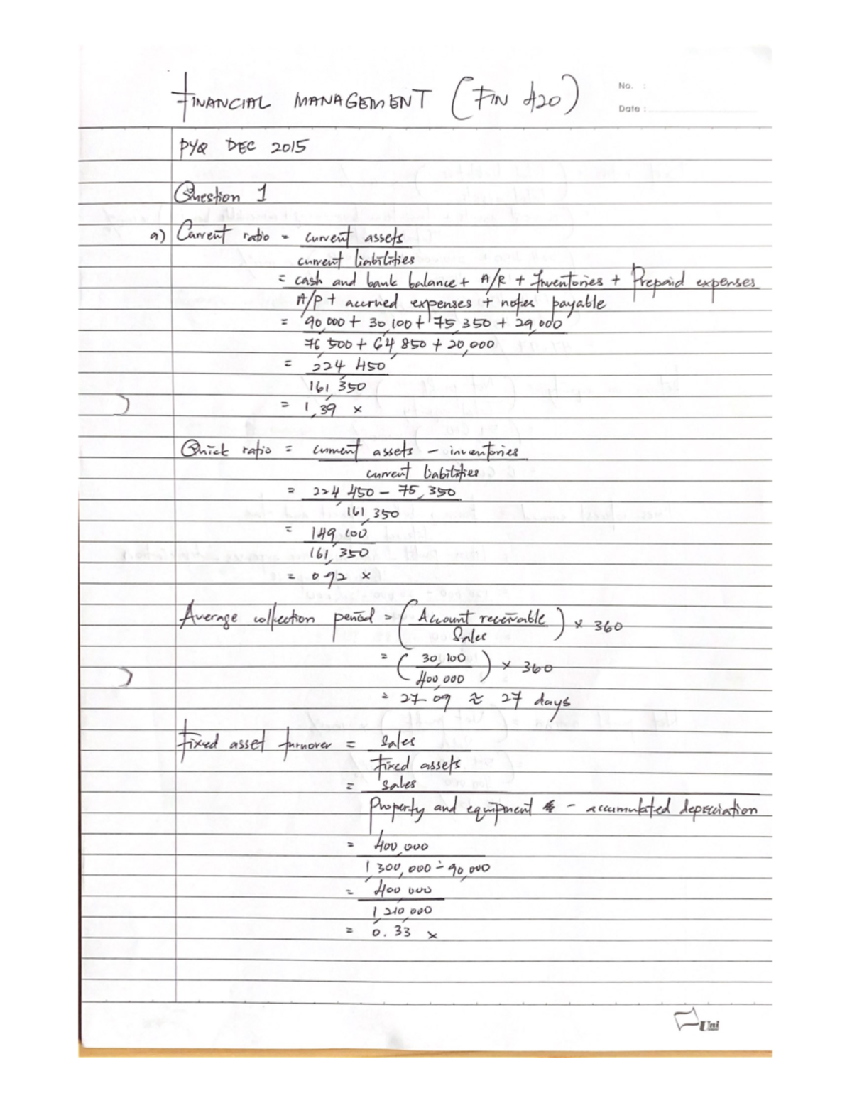 FIN420 PYQ June 2015-2017 Solutions and Answer Key - Studocu