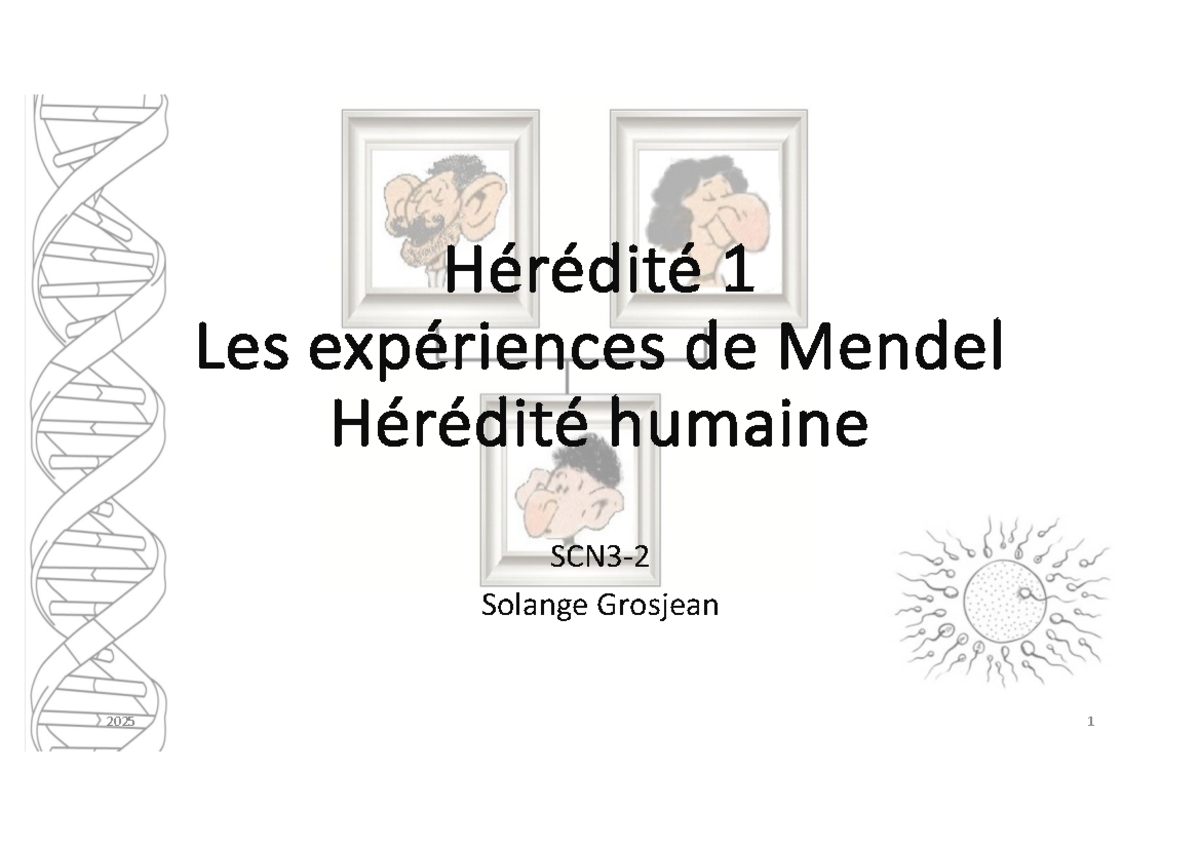 Génétique Humaine : Hérédité et Transmission des Maladies SCN3-2 - Studocu