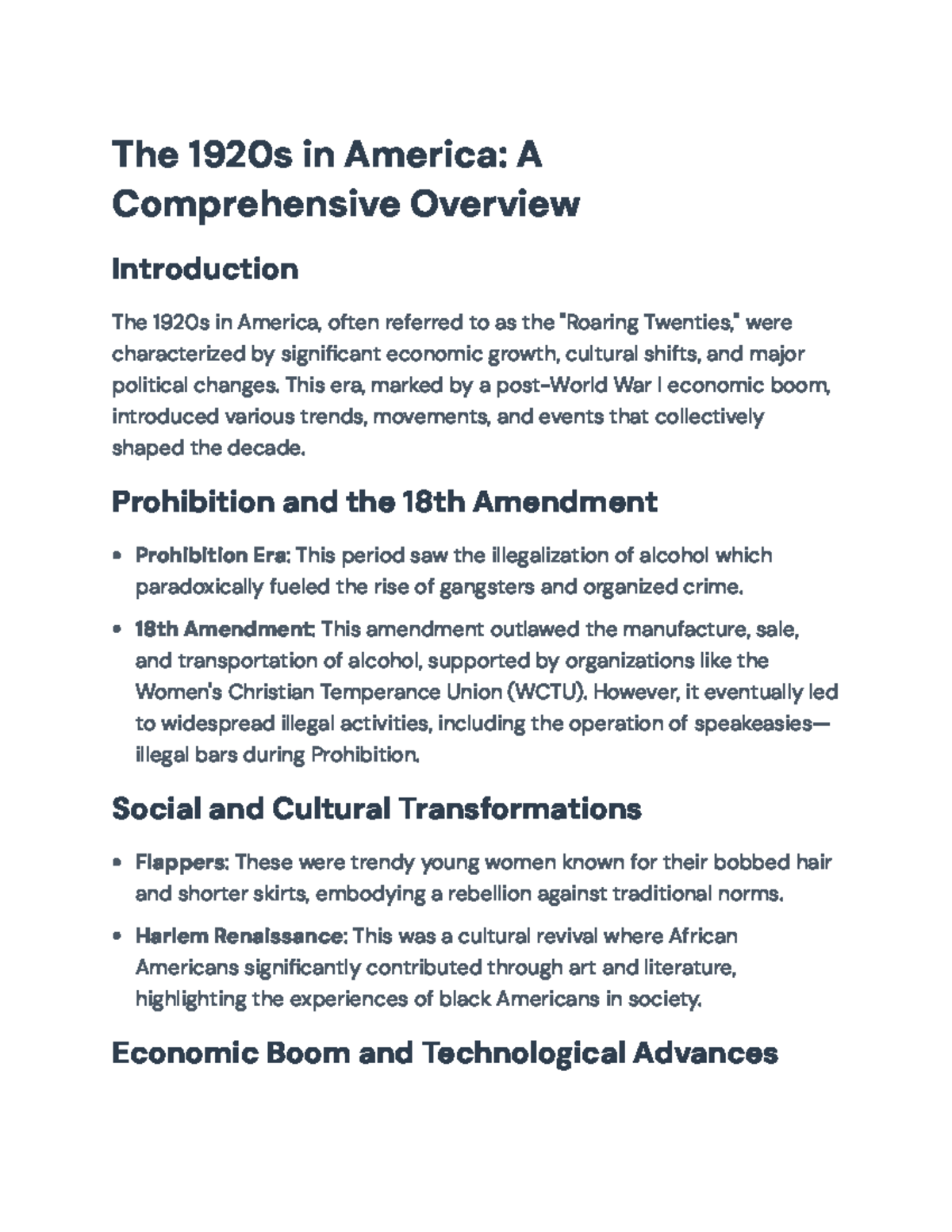 The 1920s in America: Cultural Shifts, Economic Boom & Prohibition ...