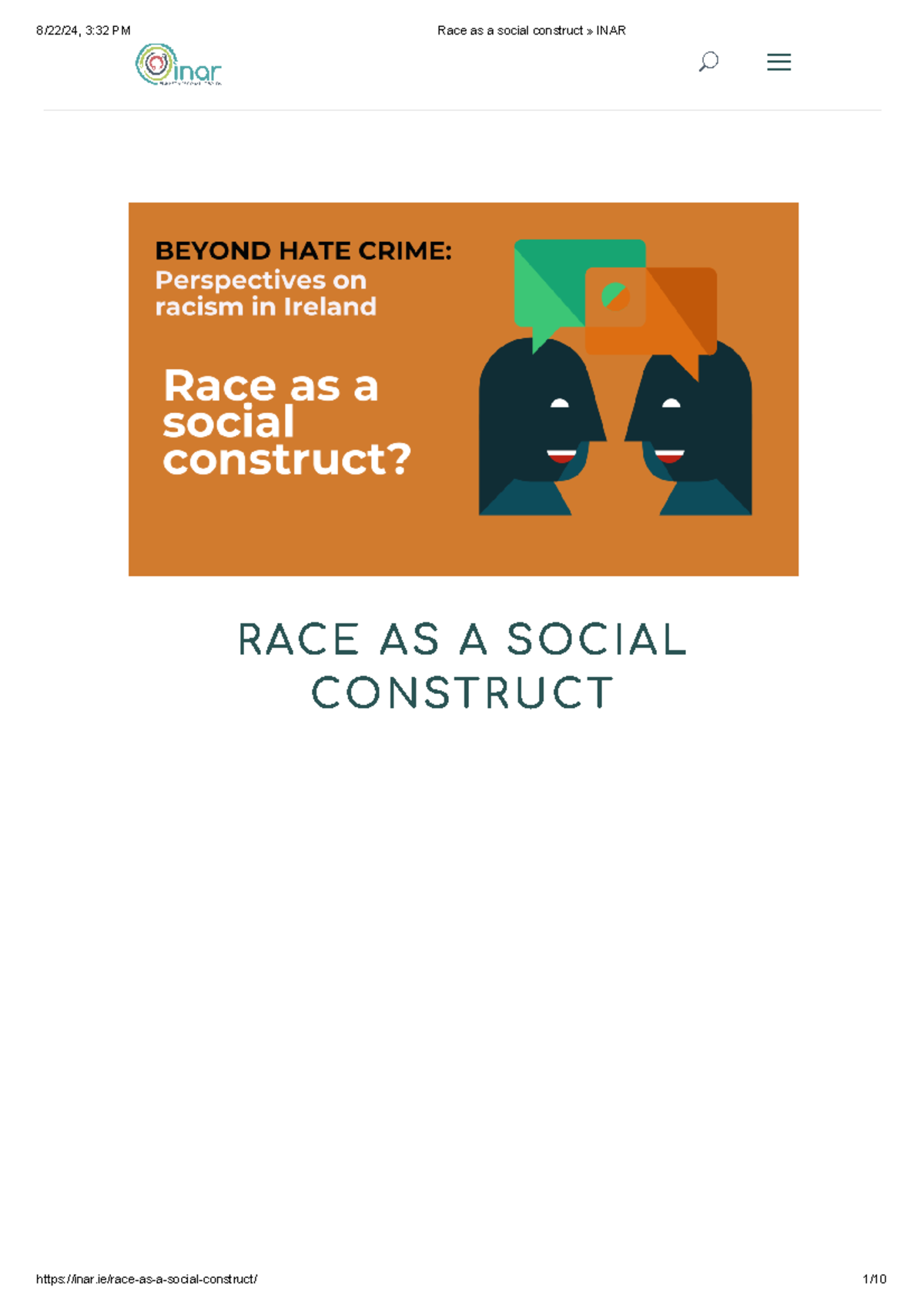 Race as a Social Construct: Analyzing Implications and Perspectives ...