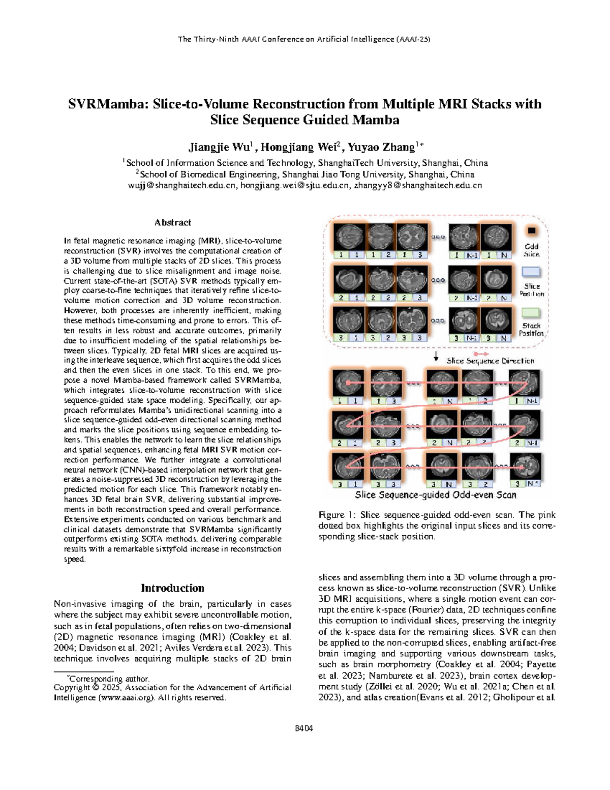 SVRMamba: Advanced 3D Reconstruction from Fetal MRI Stacks - Studocu