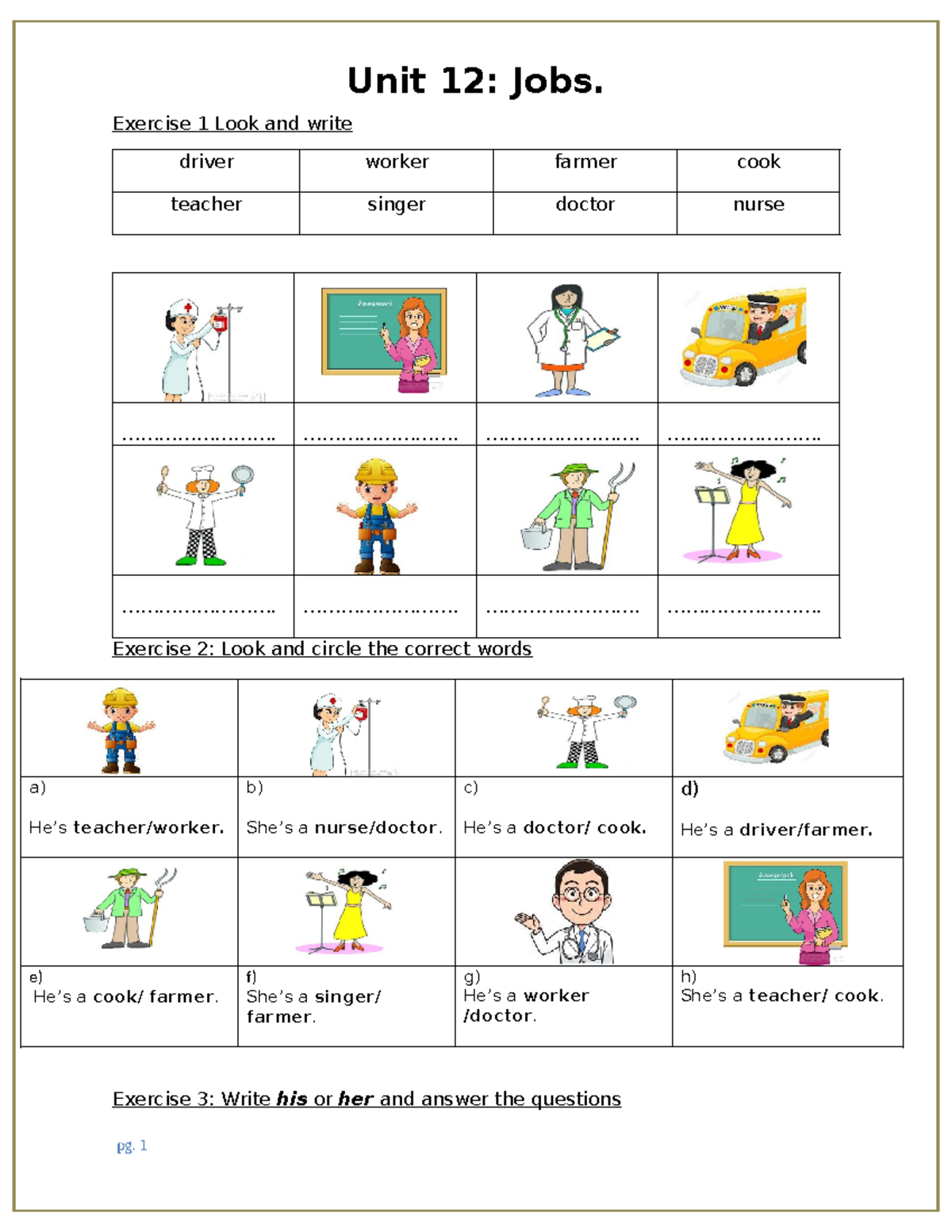 Unit 12: Jobs - Exercises and Listening Activities (Global 3) - Studocu