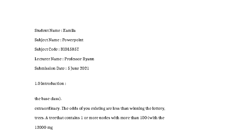 BIOL585T - PowerPoint Presentation Notes and Overview - Studocu