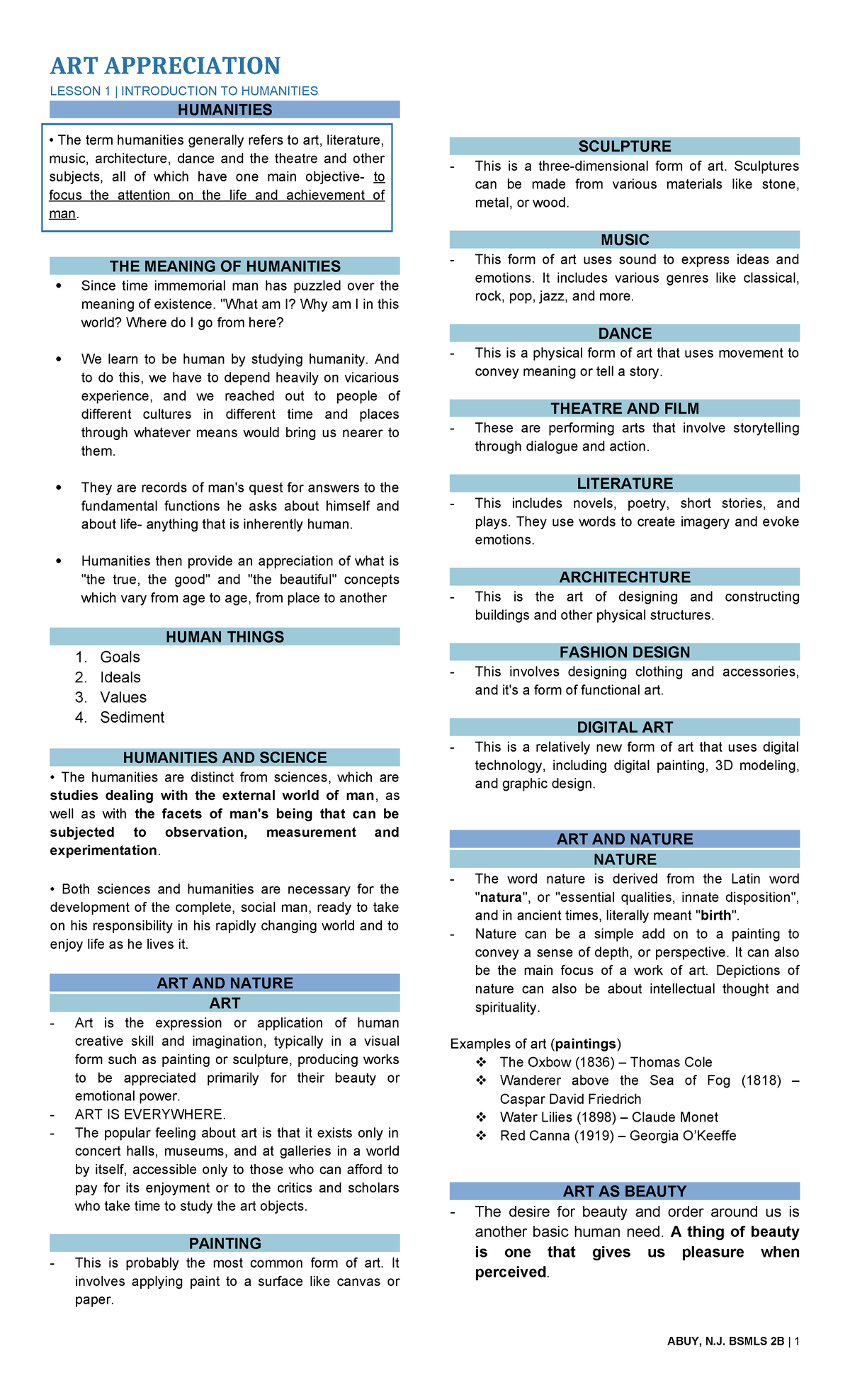 ART APP 1 - Lesson 1 art app - ART APPRECIATION LESSON 1 | INTRODUCTION ...