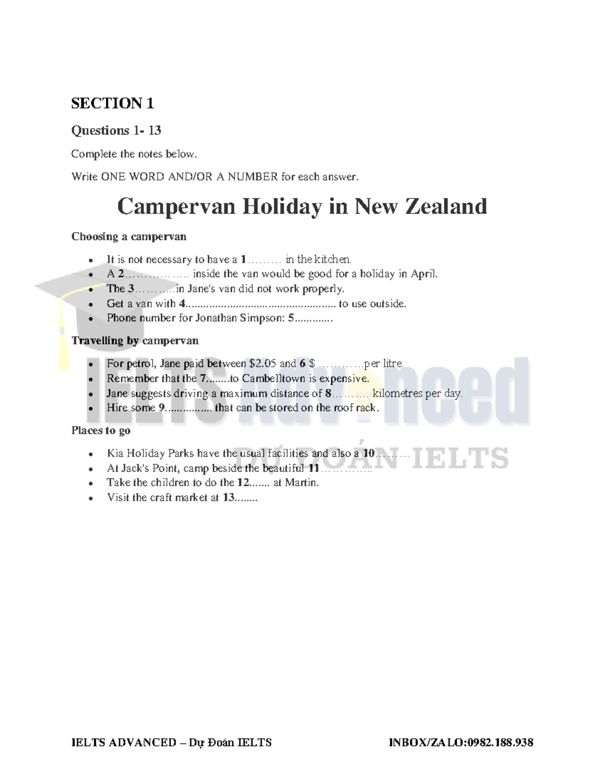 IELTS ADVANCED Test 1: Questions and Answers with Key Insights - Studocu