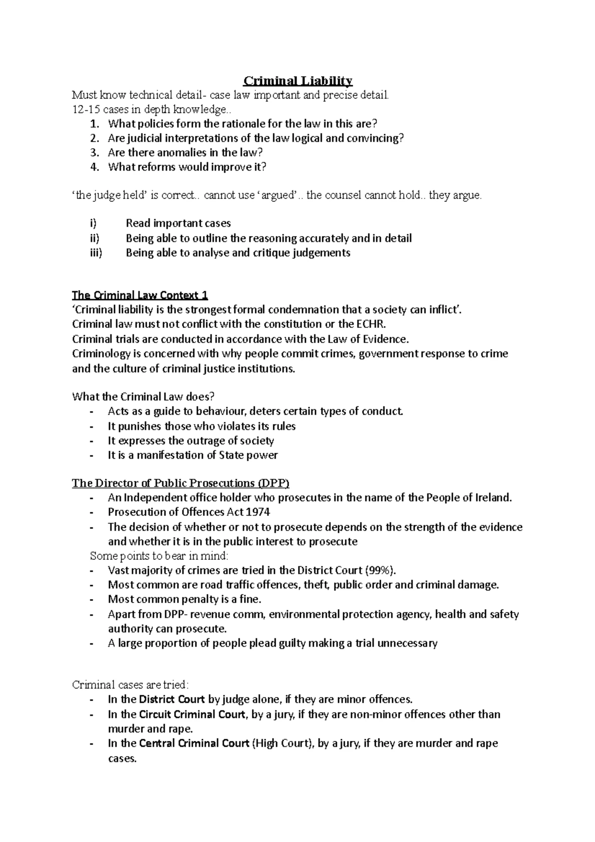 Criminal Law Semester 2 Topic 1 Lawful Use of Force - Criminal Offences ...