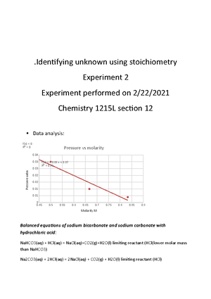 Post-Lab Report Experiment 1 - Determination of Sugar Concentration ...