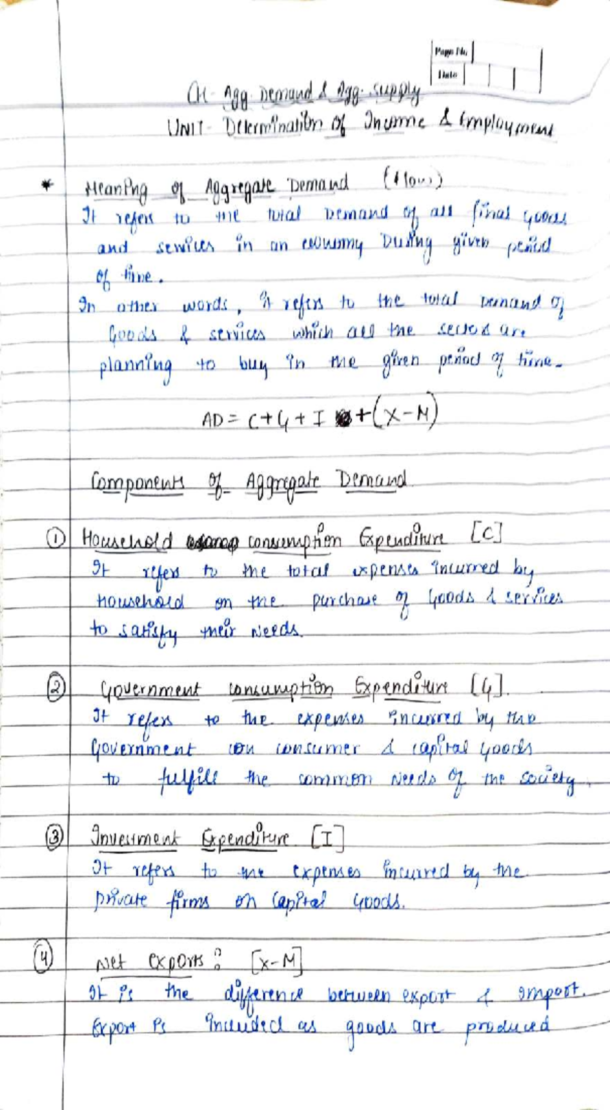 Aggregate Demand & Supply Notes (ECO 101) - Studocu