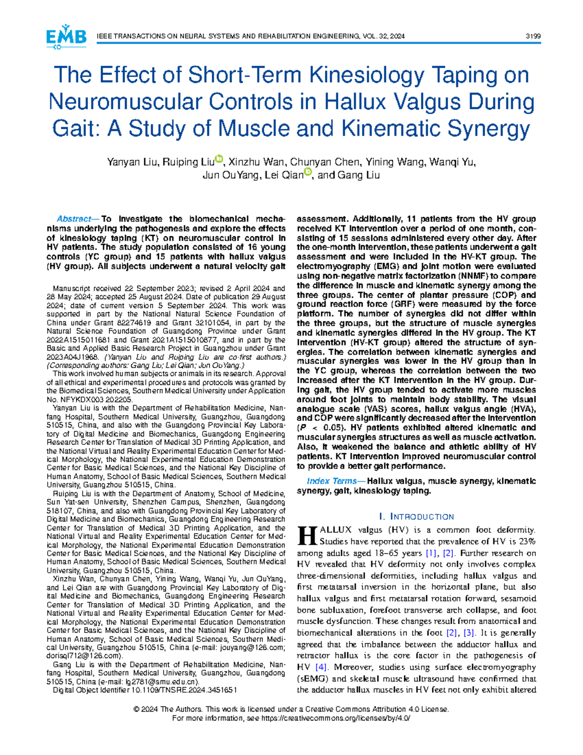The Effect of KT on Neuromuscular Control in Hallux Valgus During Gait ...