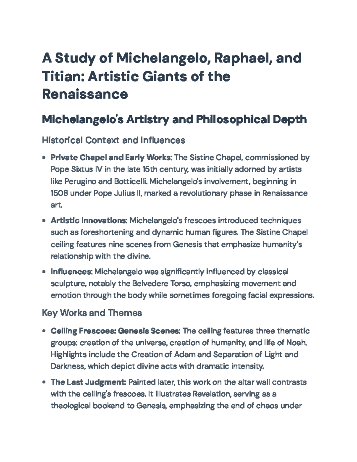Renaissance Masters: A Study of Michelangelo, Raphael & Titian - A ...