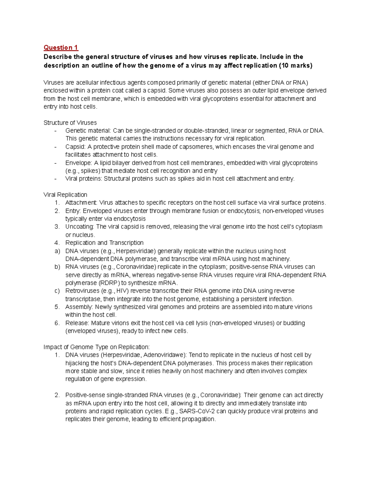 Virology Study Guide: Structure, Replication, And Vaccines (course Code