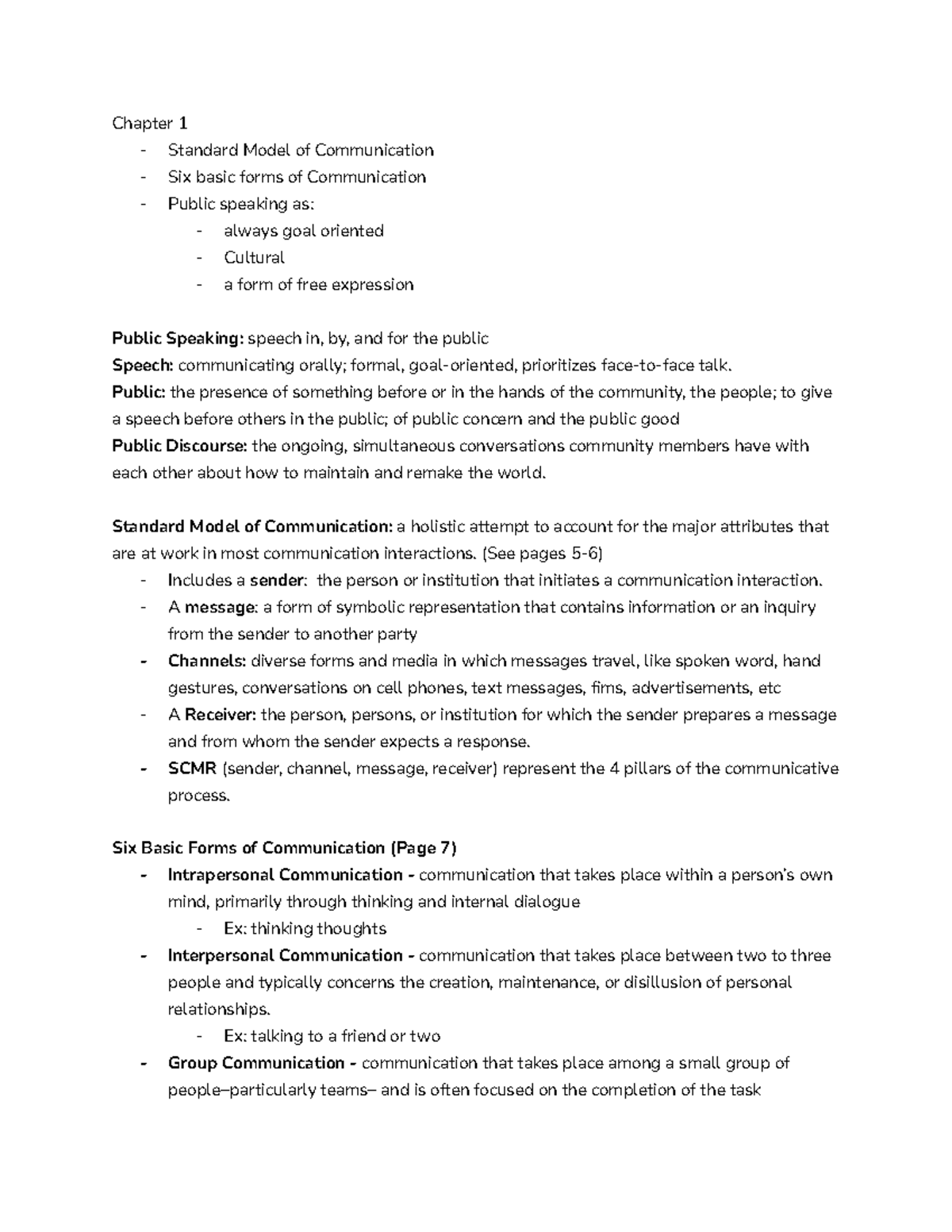 SPCM 200 Public Speaking Final Exam Study Guide: Key Concepts and ...
