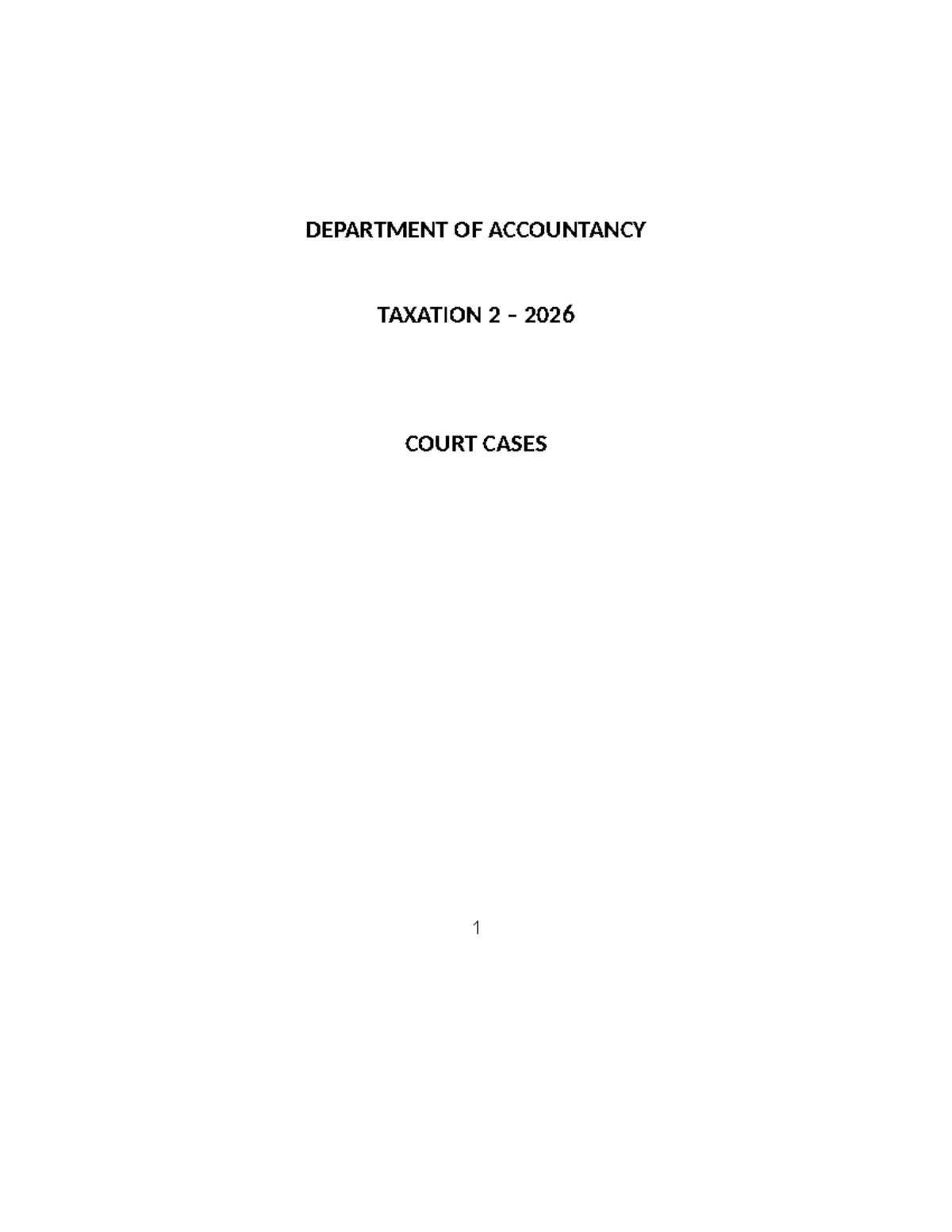Tax 2 Court Cases - 2026: Key Principles of Gross Income - Studocu