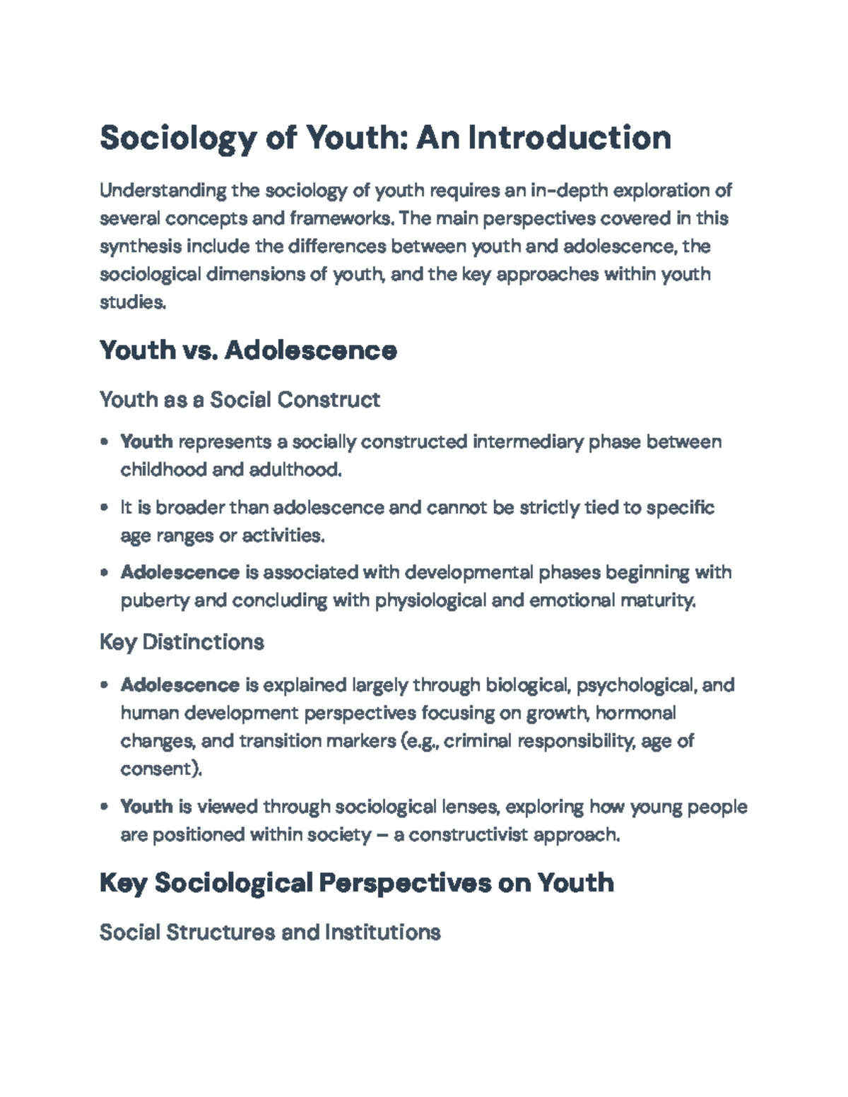 Sociology of Youth: Understanding Youth vs. Adolescence and Key Studies ...