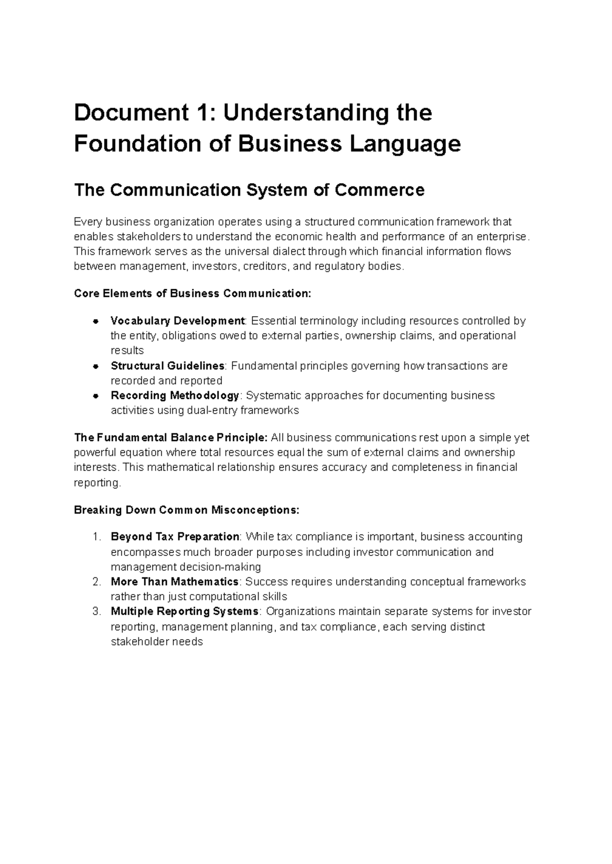 Accounting 1: Foundations of Business Communication and Reporting - Studocu