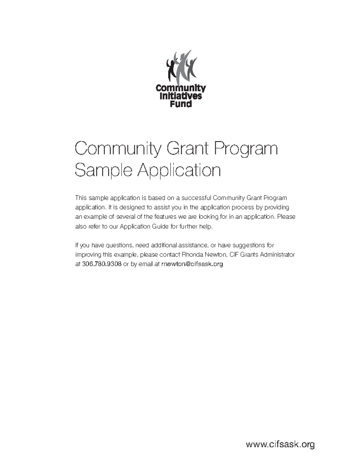 CIF CGP Sample Application - Community Grant Program 2017 - Studocu