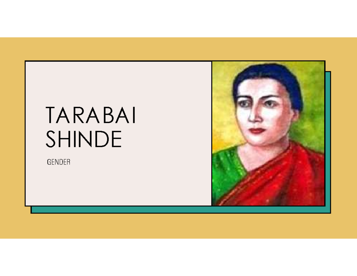 Tarabai Shinde: A Pioneer of Indian Feminism - BCP22183 - Studocu