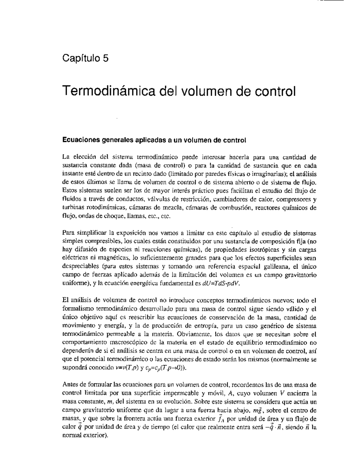 Capítulo 5: Termodinámica de Volumen de Control (Ecuaciones y Análisis ...