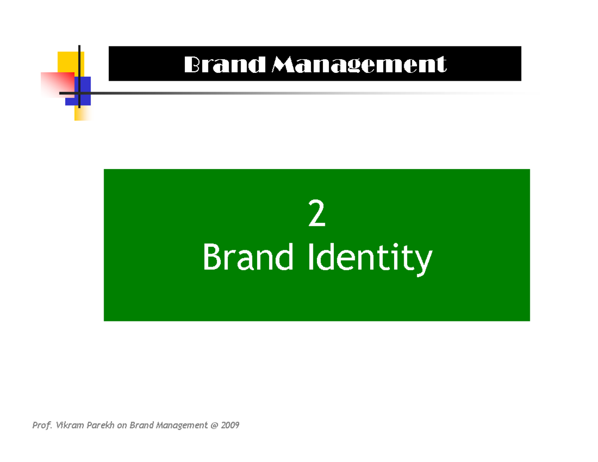 2 Brand Identity - - Studocu