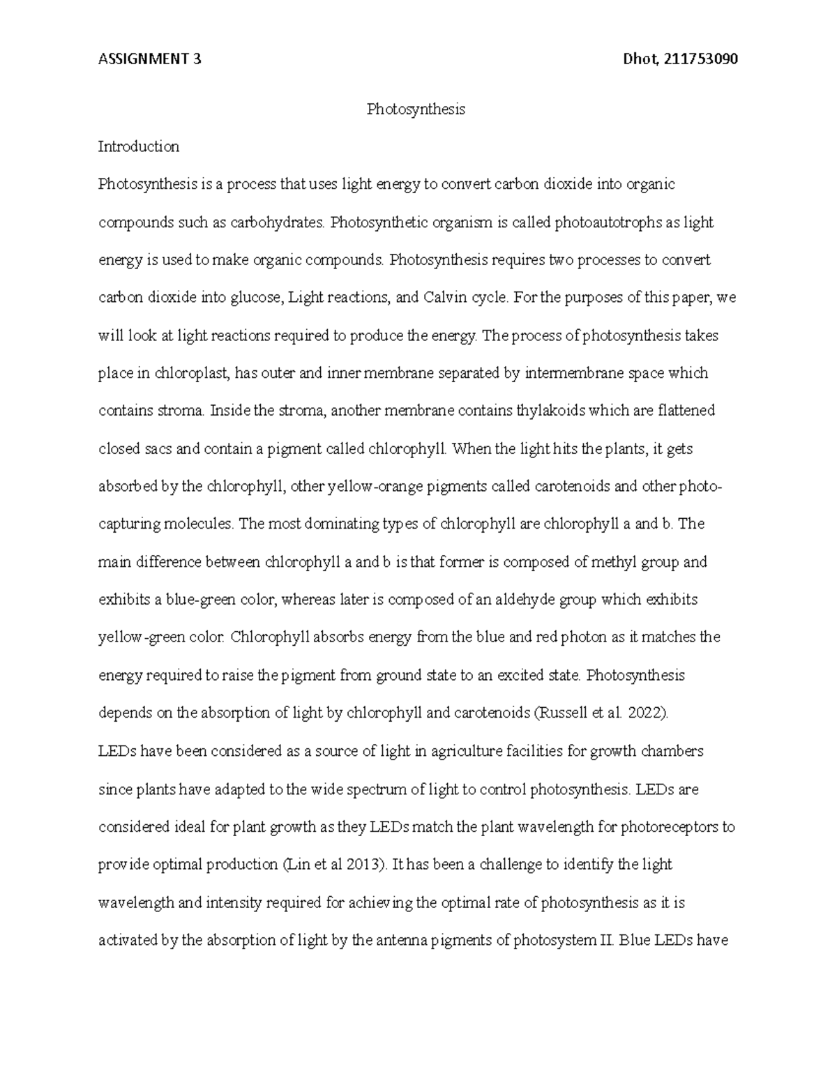 Photosynthesis and LED Light Effects on Plant Growth in Biology 101 ...