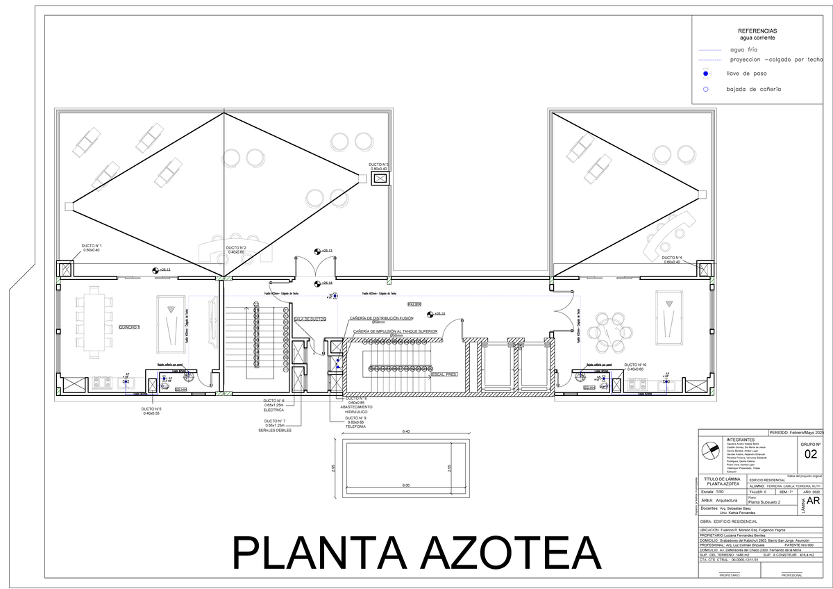 Planta azotea - ####### 0, 1213141516171819 20 2122 11 10 09 08 07 06 ...