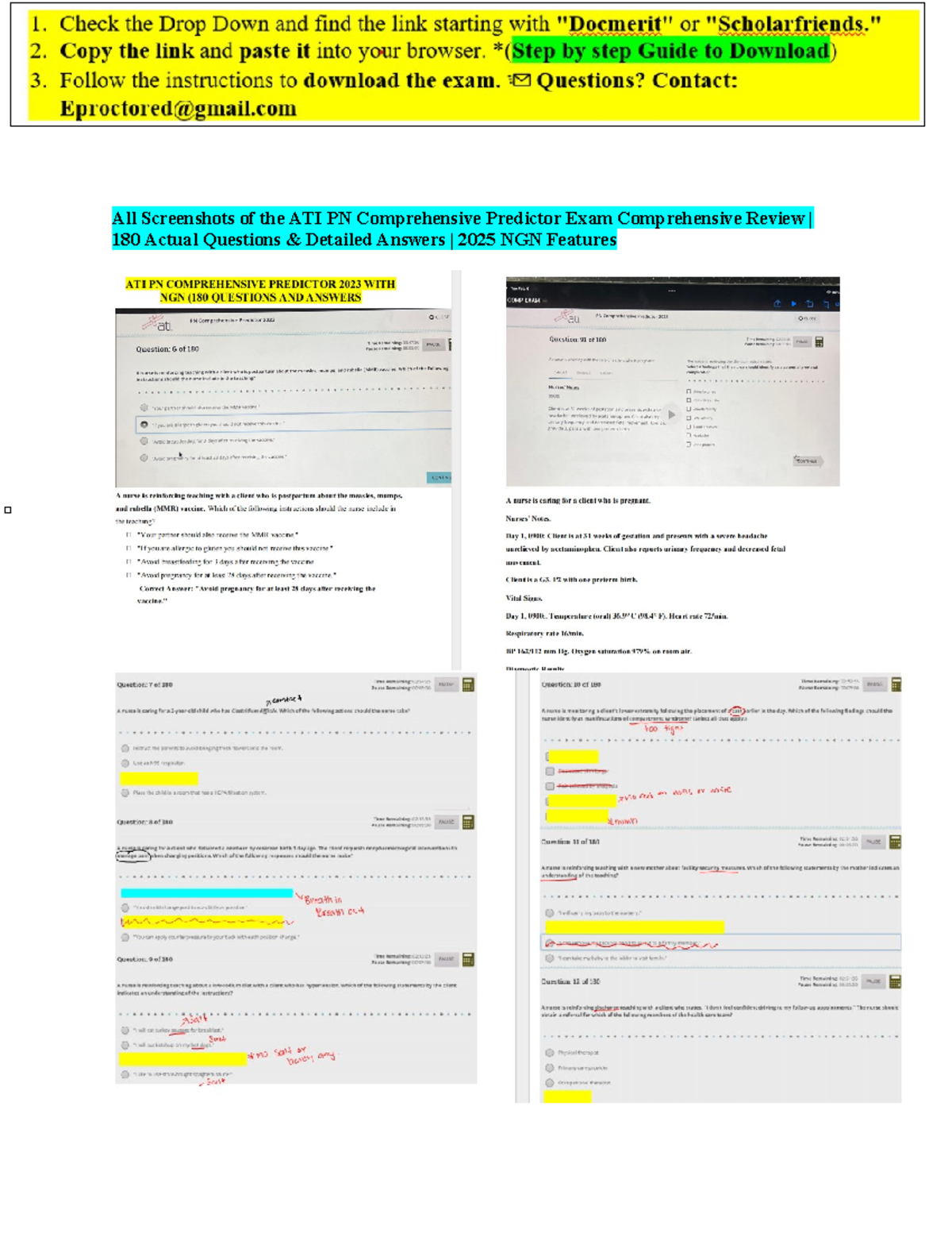 2025 ATI PN Comprehensive Predictor Exit Exam (2023-2025), 180Q&A, A+ Graded, 100% Correct, NGN ...