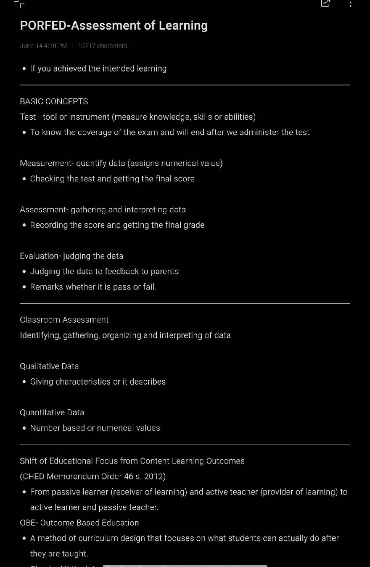 Profed Assessment OF Learning: Key Concepts and Strategies - Studocu