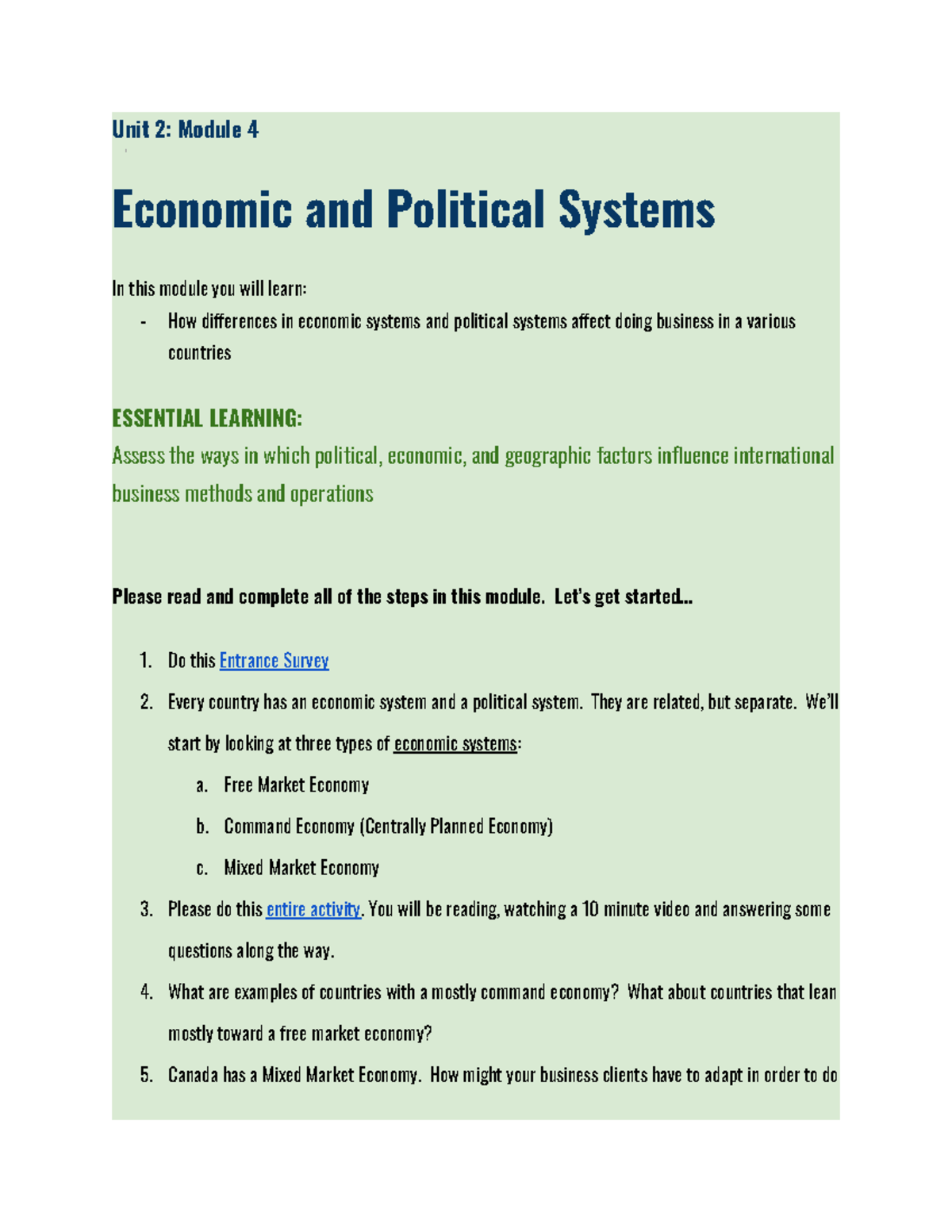 2-4 Economic & Political Systems: Impact on International Business ...