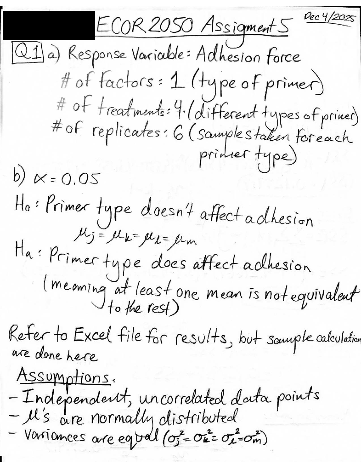 ECOR 2050 Assignment 5: Sampling & Data Collection Strategy - Studocu
