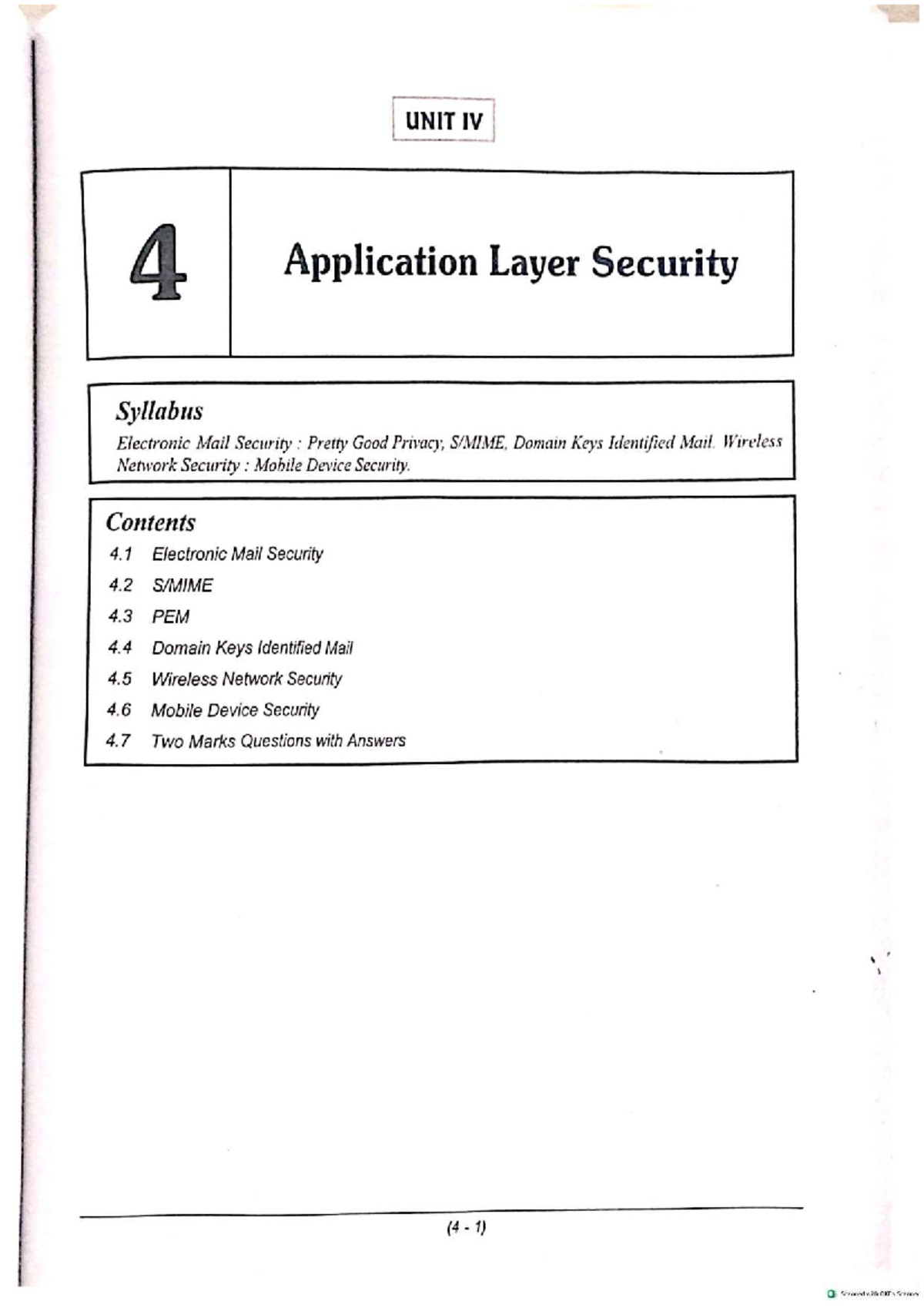 Network Security (CCS354) Unit 4: Application Layer Security Overview - Studocu