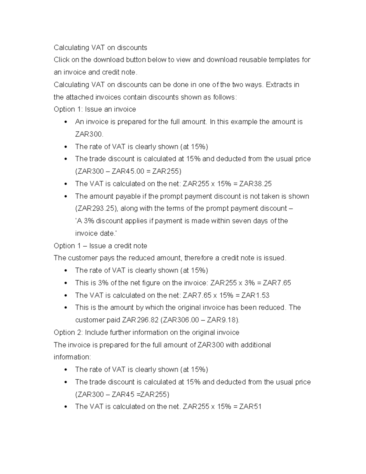 Calculating VAT on Discounts: Methods and Examples Explained - Studocu